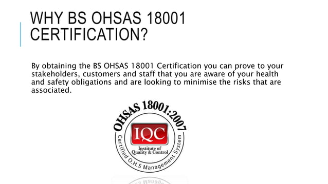 ISO 15000:1998 and ISO 18001:2007 | PPT