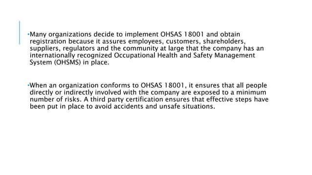 ISO 15000:1998 and ISO 18001:2007 | PPT