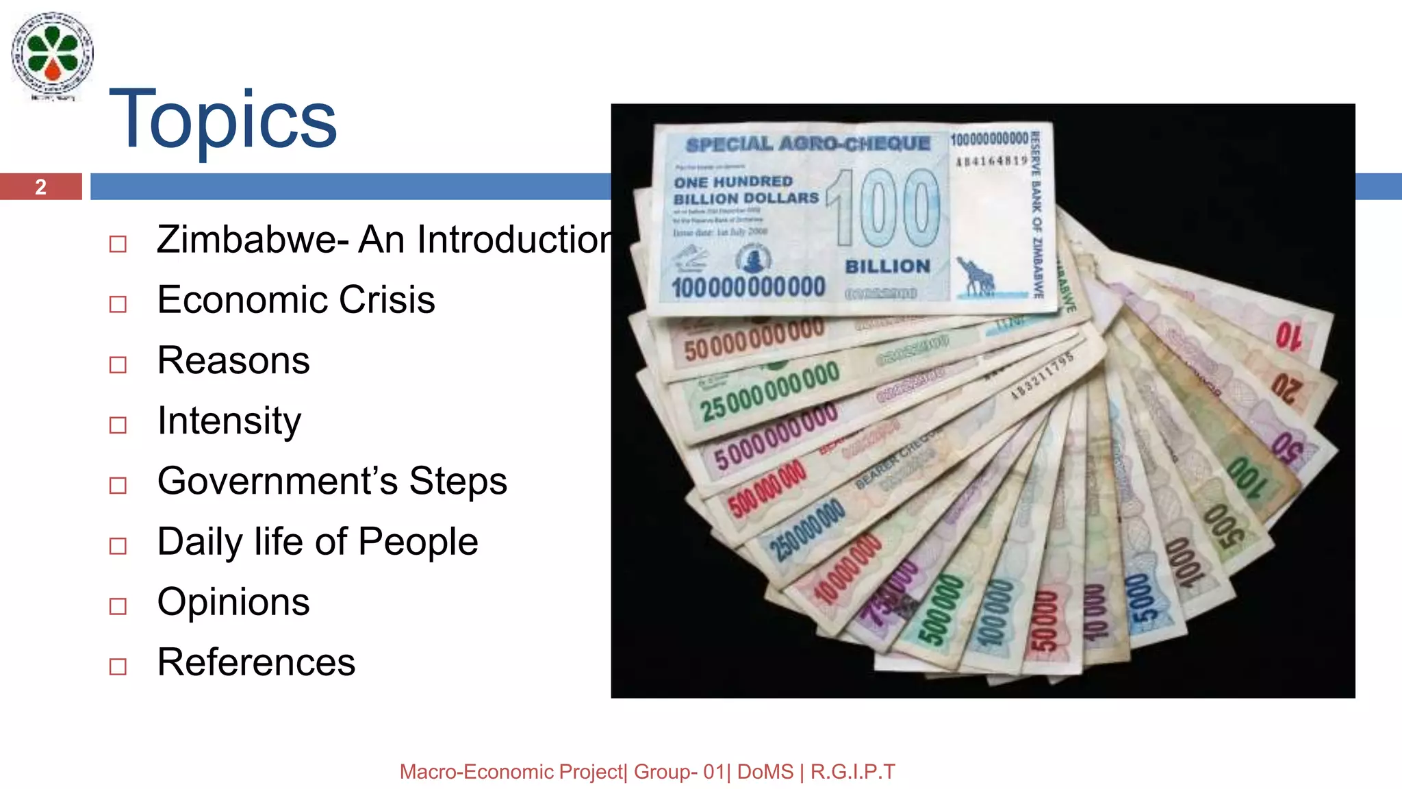 Economic Crisis in Zimbabwe- Revealed | PPTX