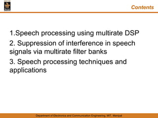 multirate signal processing for speech | PPT