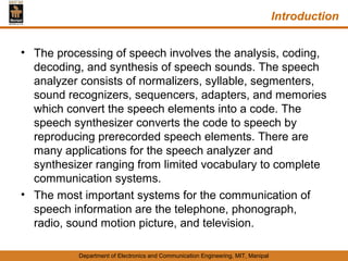 multirate signal processing for speech | PPT
