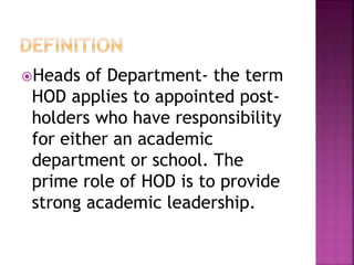 Group 2 Presentation - Roles and Responsibilities of HODs | PPTX