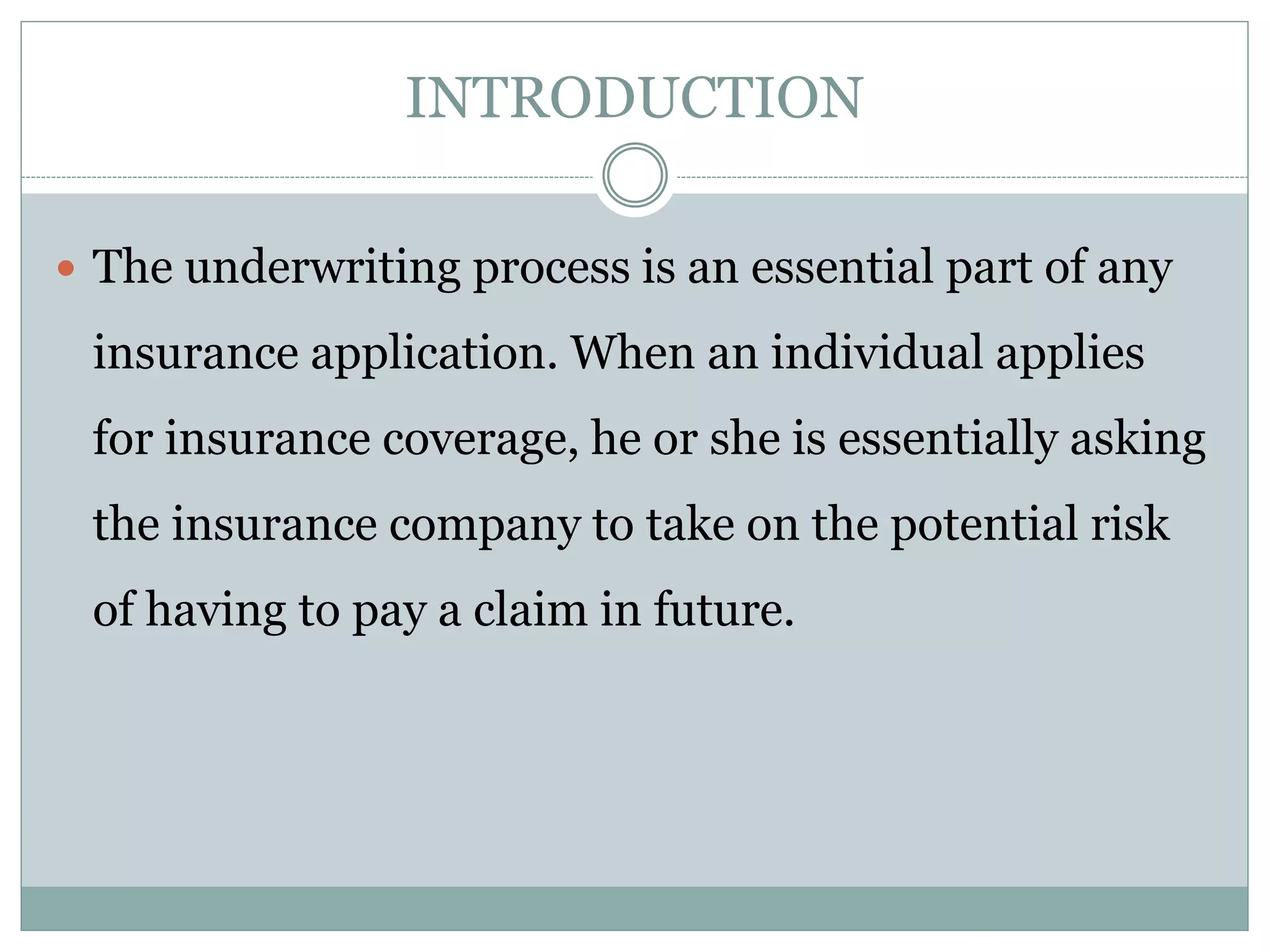 Underwriting in Insurance | PPTX