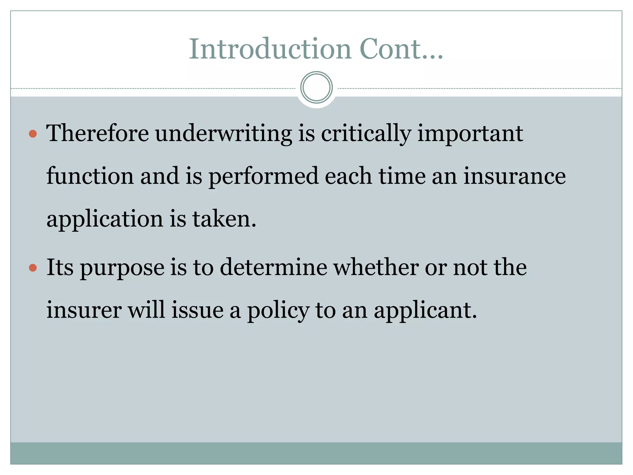 Underwriting in Insurance | PPTX