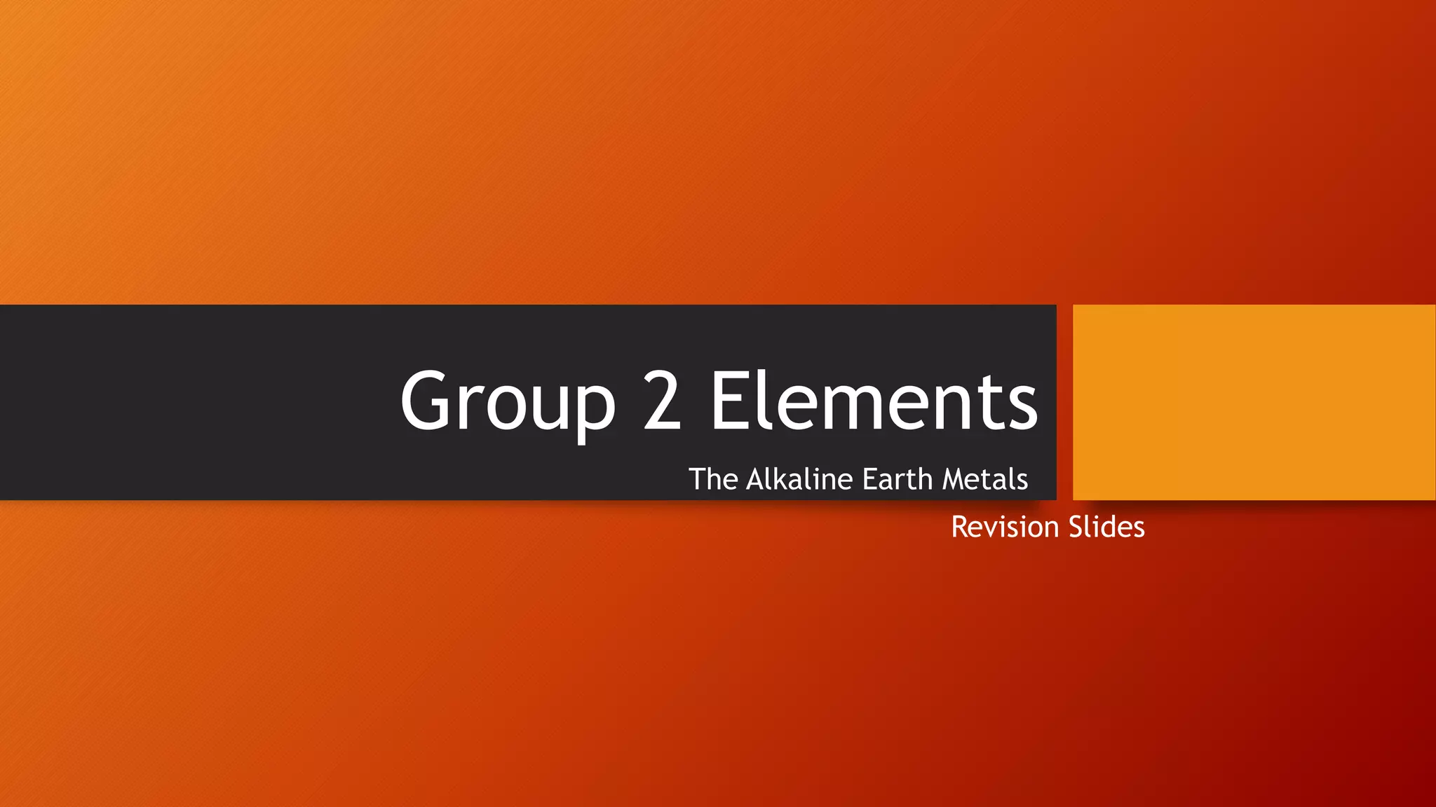 Group 2- The Alkaline Earth Metals | PPTX