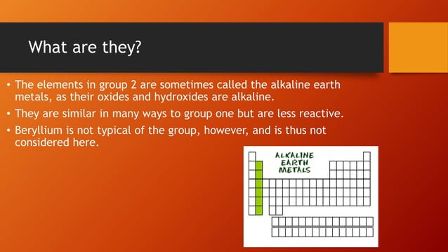 Group 2- The Alkaline Earth Metals | PPTX | Chemistry | Science