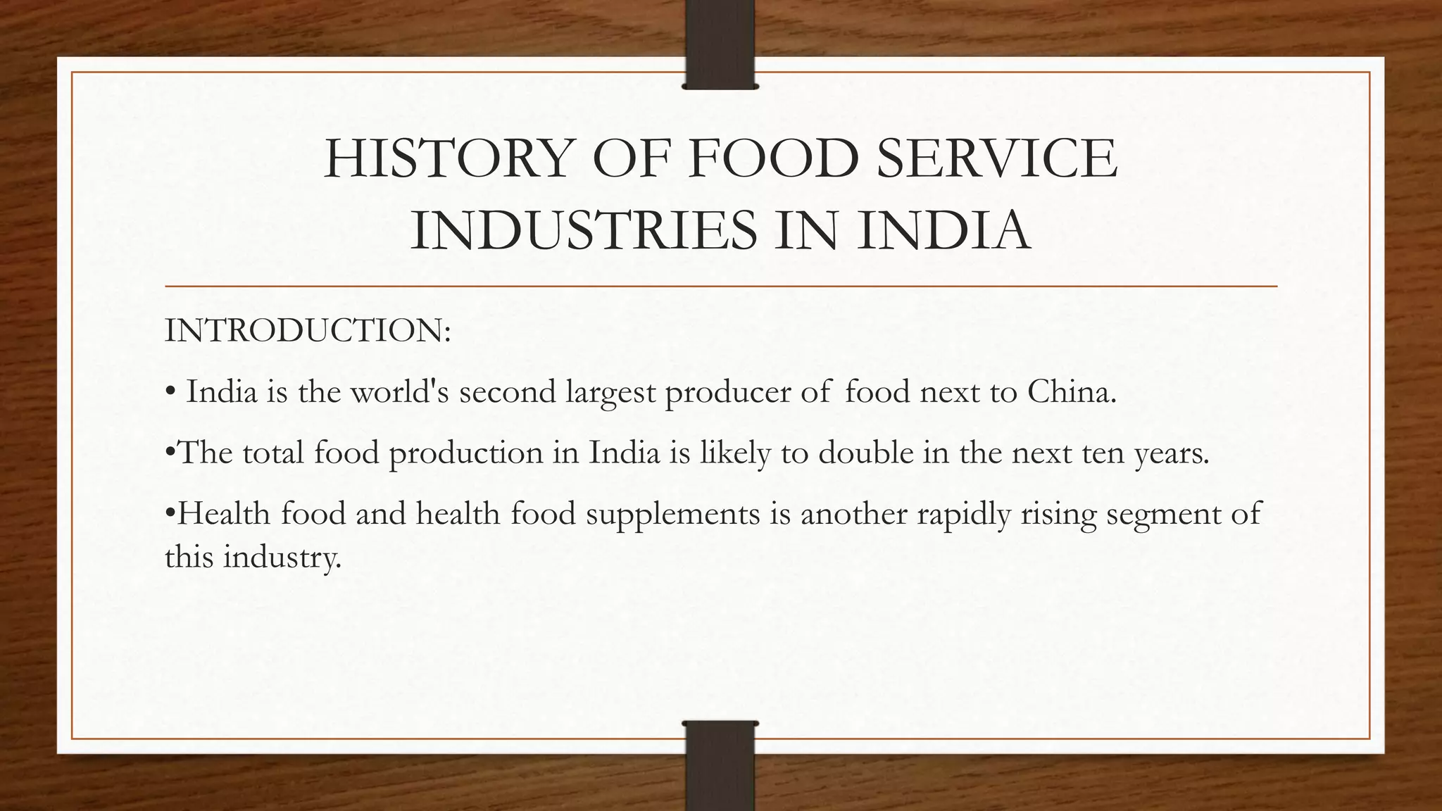 History of Food Service Industry | PPTX