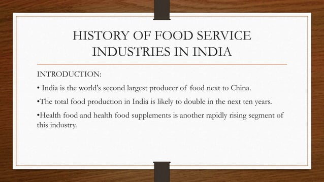History of Food Service Industry | PPTX