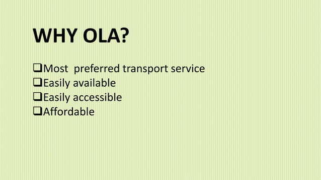 OLA marketing overview | PPT