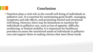 NUTRITION IN PALLIATIVE CARE | PPTX