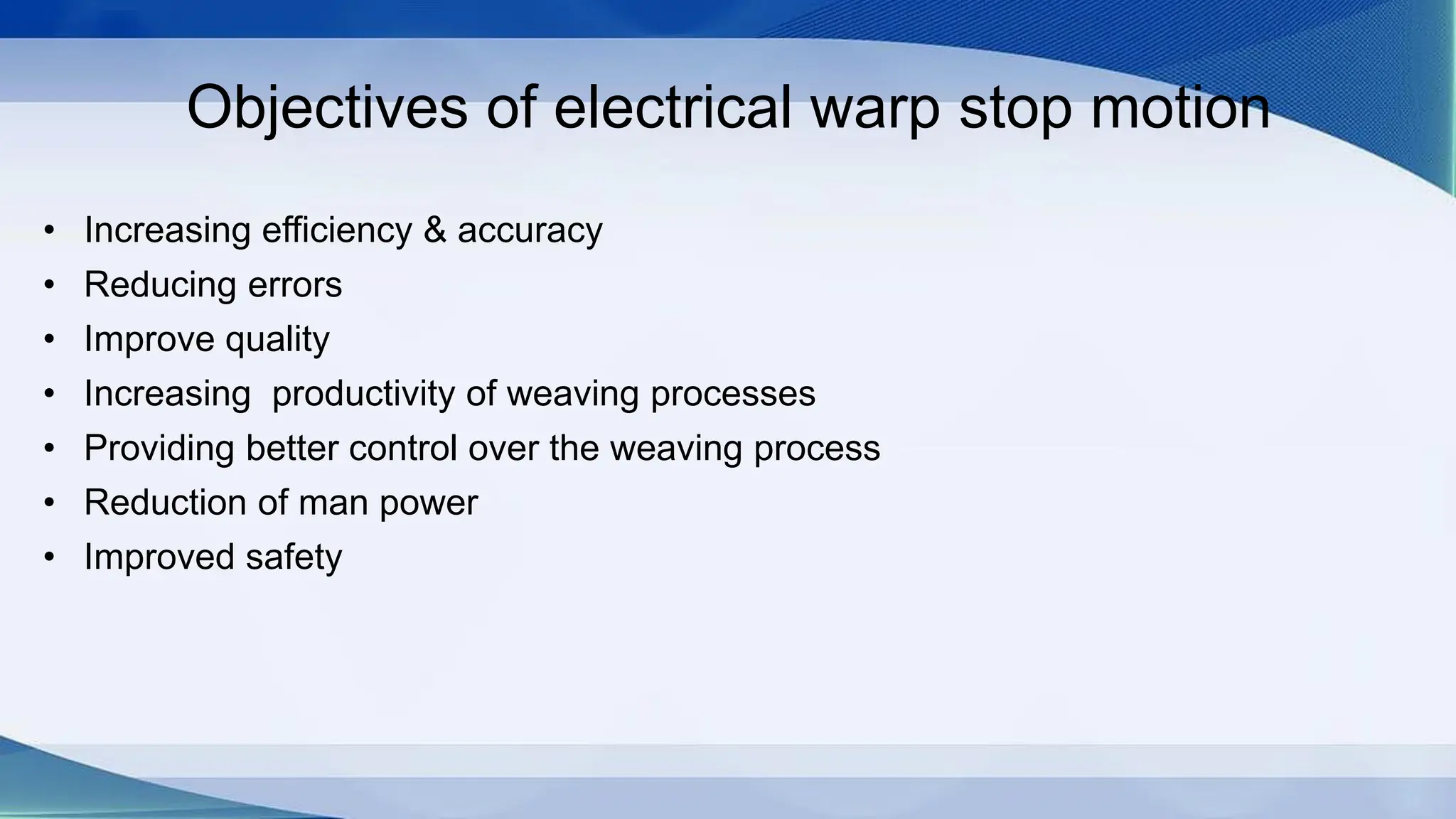 Study on electrical and sensor based warp stop motion | PDF