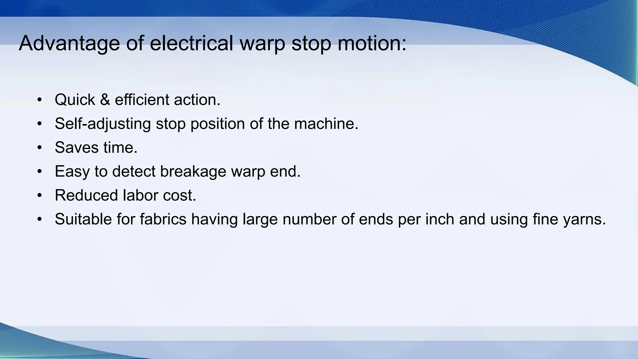 Study on electrical and sensor based warp stop motion | PDF