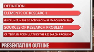 RESEARCH PROBLEM AND REVIEW OF LITERATURE | PPTX