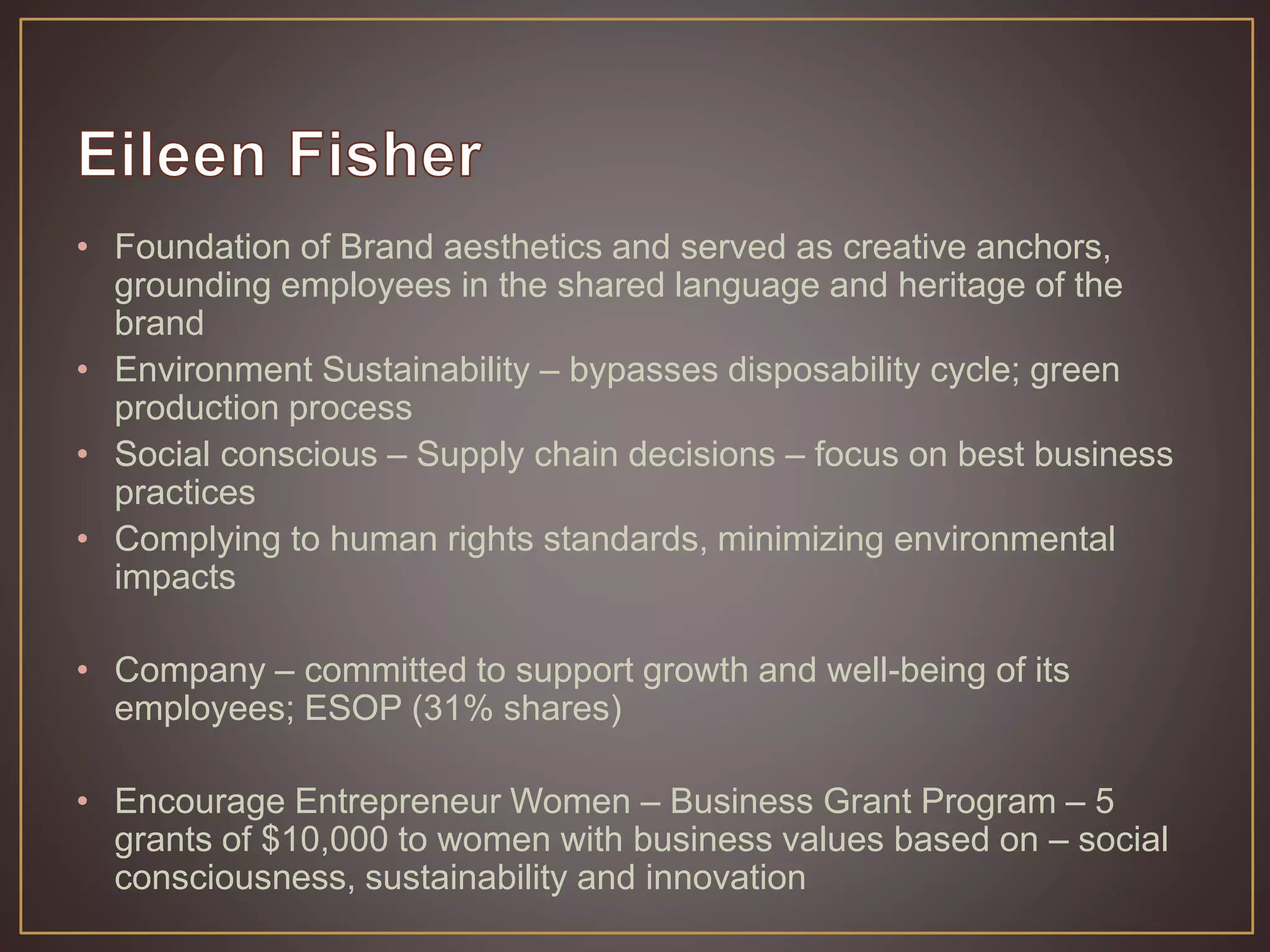 Eileen Fisher Case Analysis | PPTX
