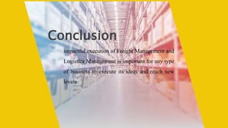 Supply chain logistics-presentation | PPT