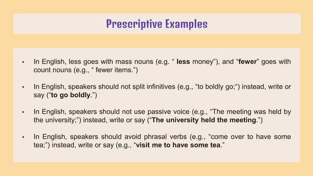 Group 2 - Prescriptive Grammar & Descriptive Grammar.pptx | Education