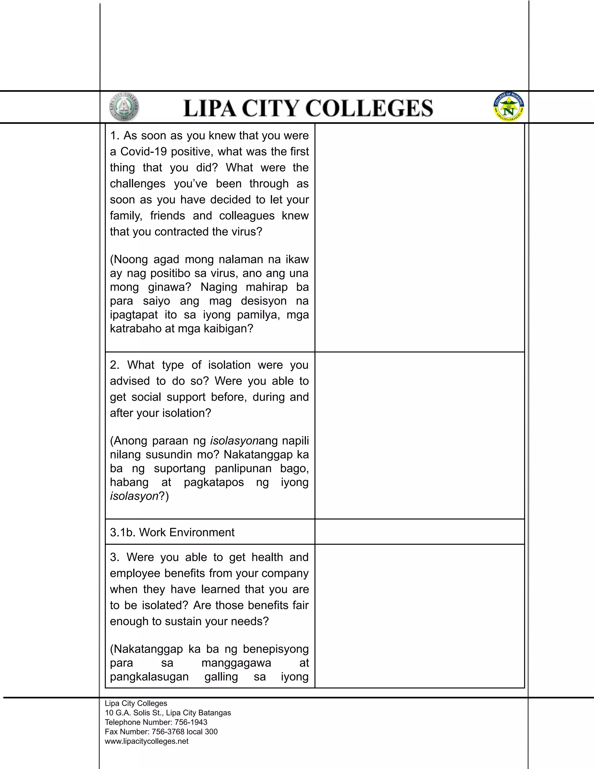 Group 2-Questionnaires.pdf | Medical Health