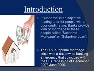 US Sub Prime Crisis | PPT