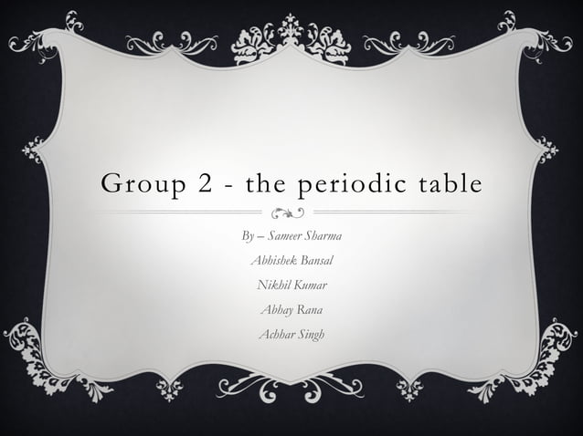 Group 2 the periodic table | ODP