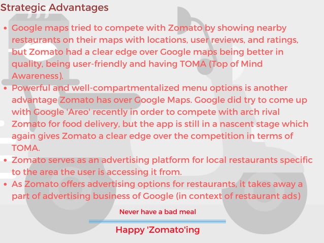 Zomato Strategic Advantage Ppt