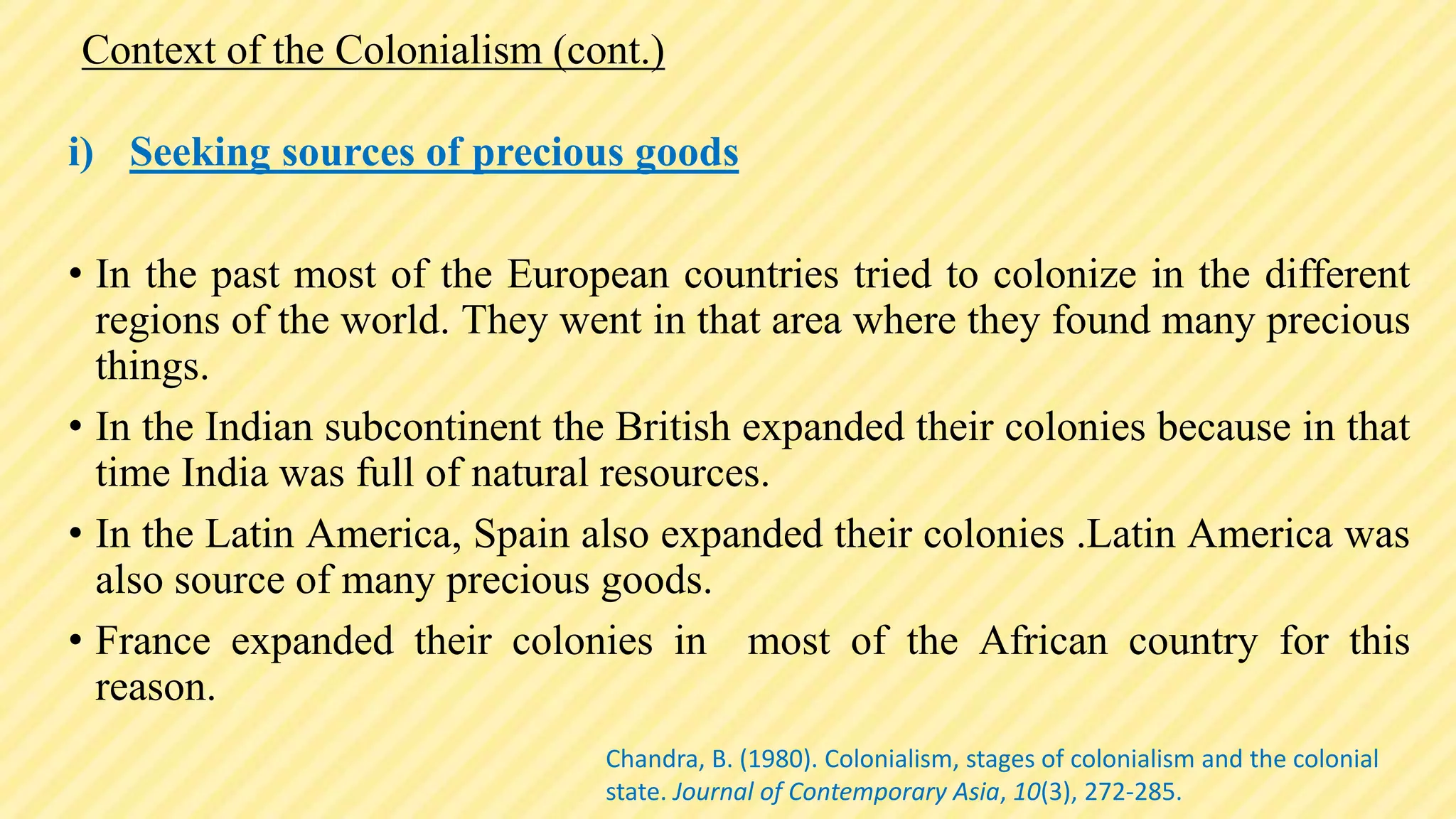 Colonial Expansion: Process of Underdevelopment | PPTX