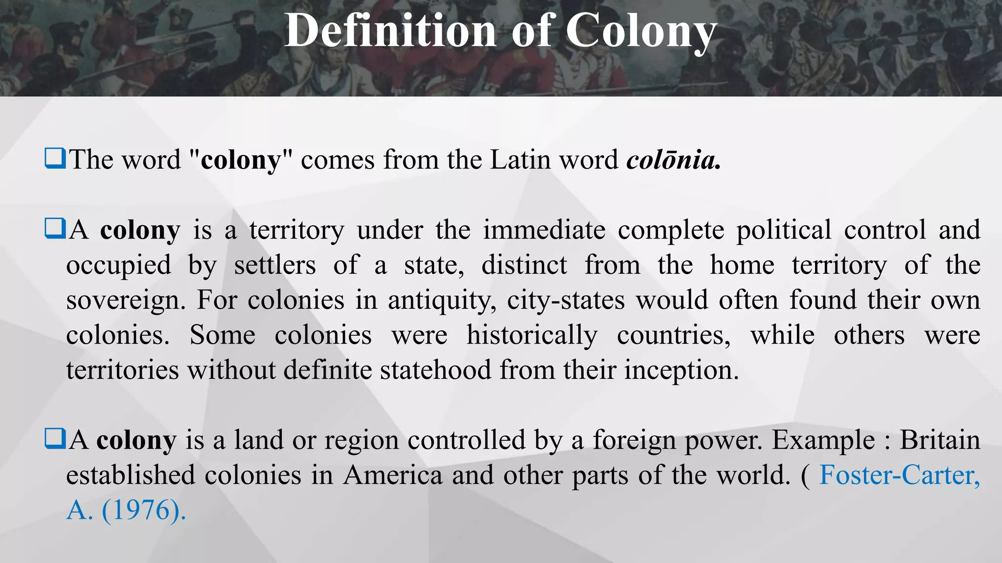 Colonial Expansion: Process of Underdevelopment | PPTX