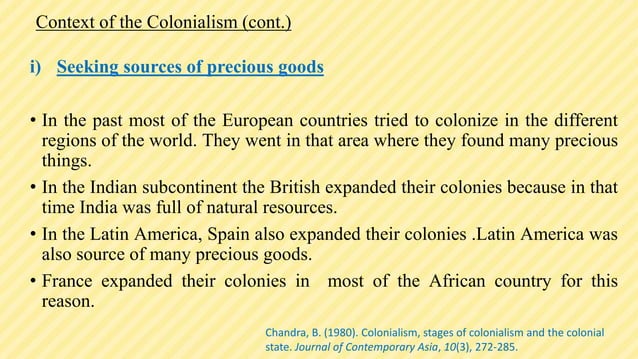 Colonial Expansion: Process of Underdevelopment | PPTX | Economy ...