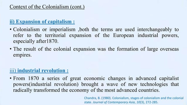 Colonial Expansion: Process of Underdevelopment | PPTX | Economy ...
