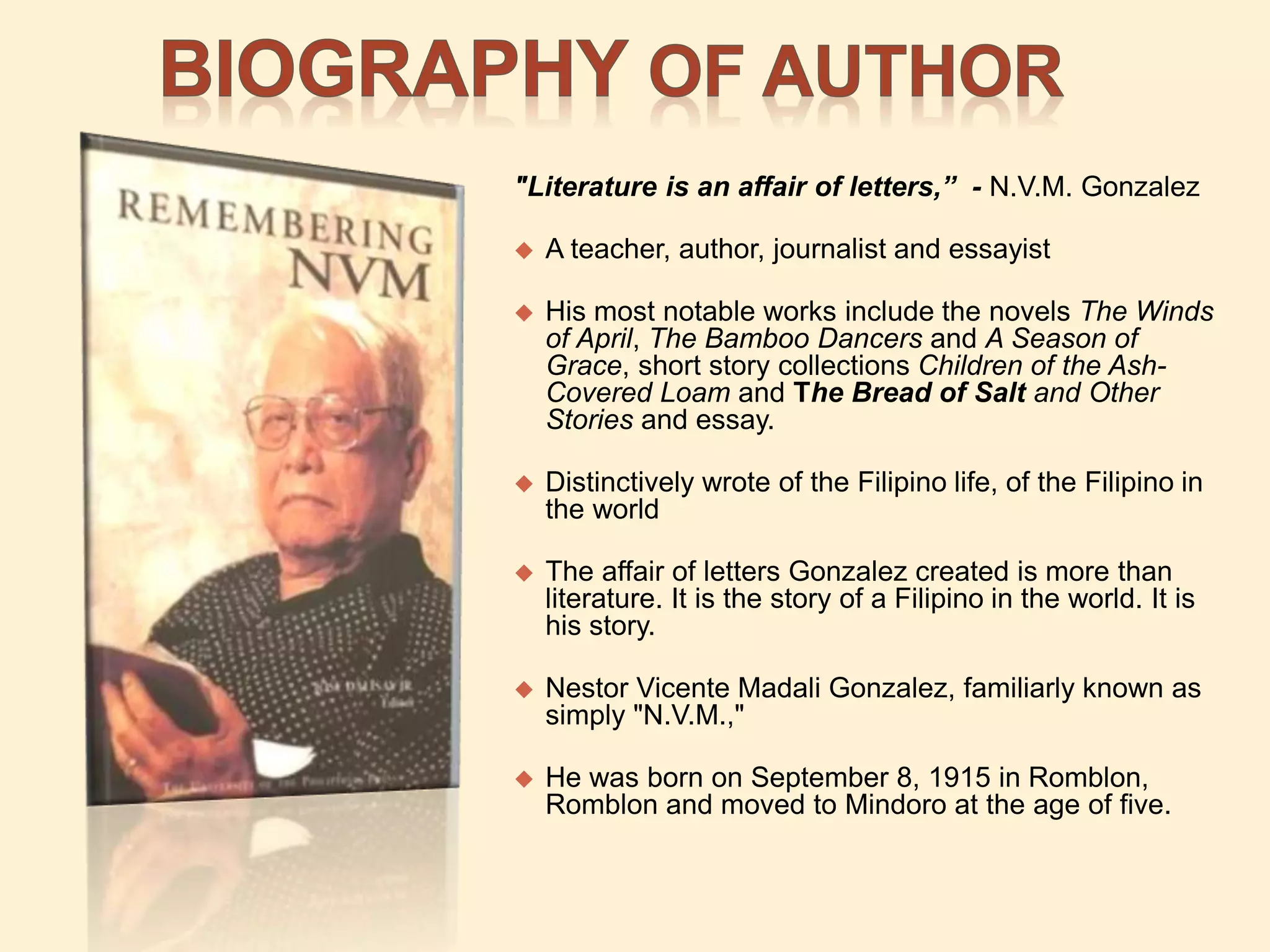 Bread of Salt by N.V.M Gonzales | PPTX