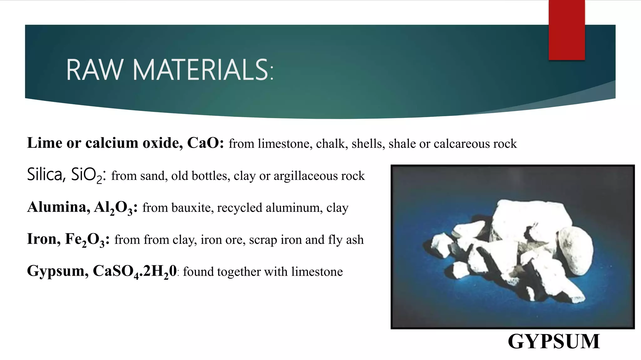 types and manufacturing of cement | PPTX