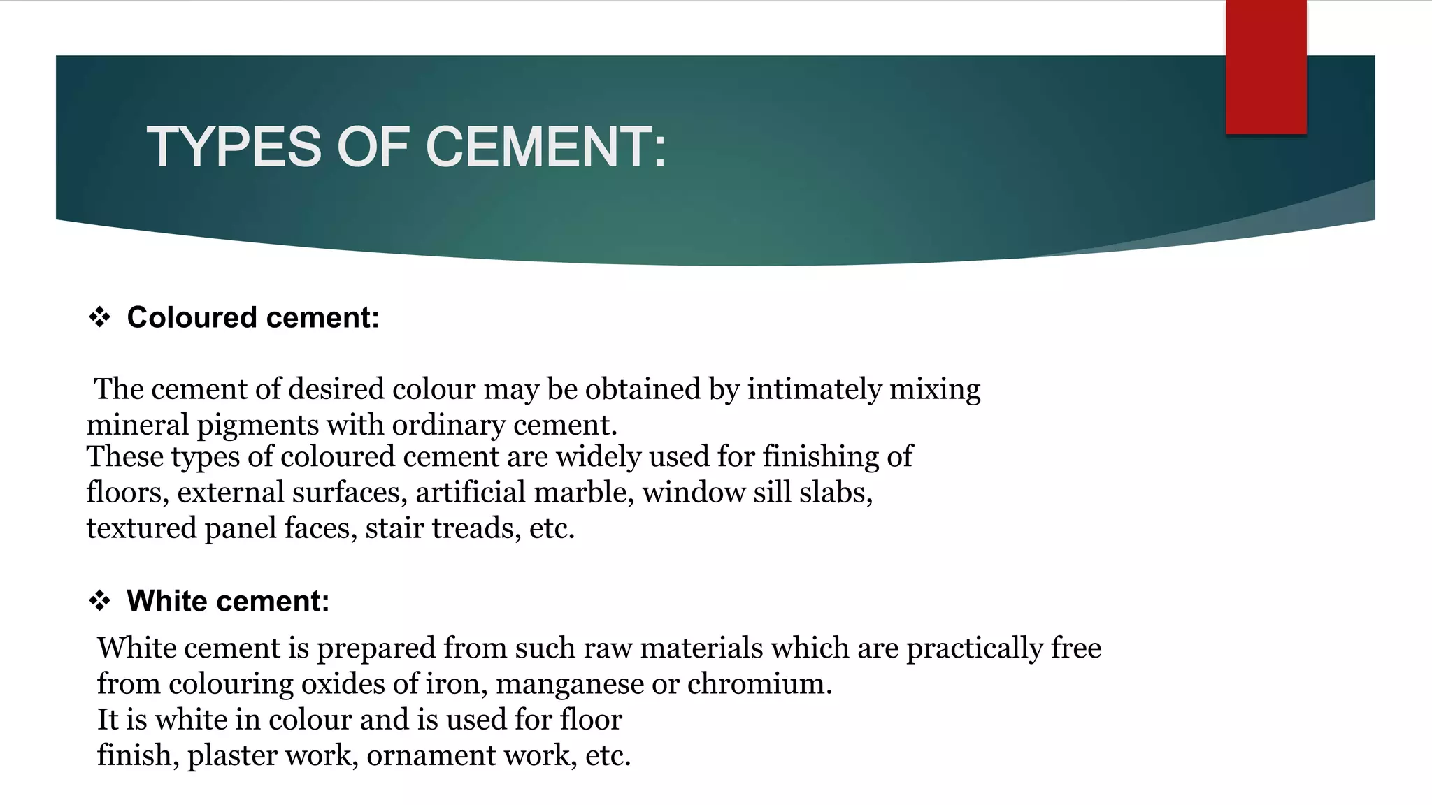 types and manufacturing of cement | PPTX