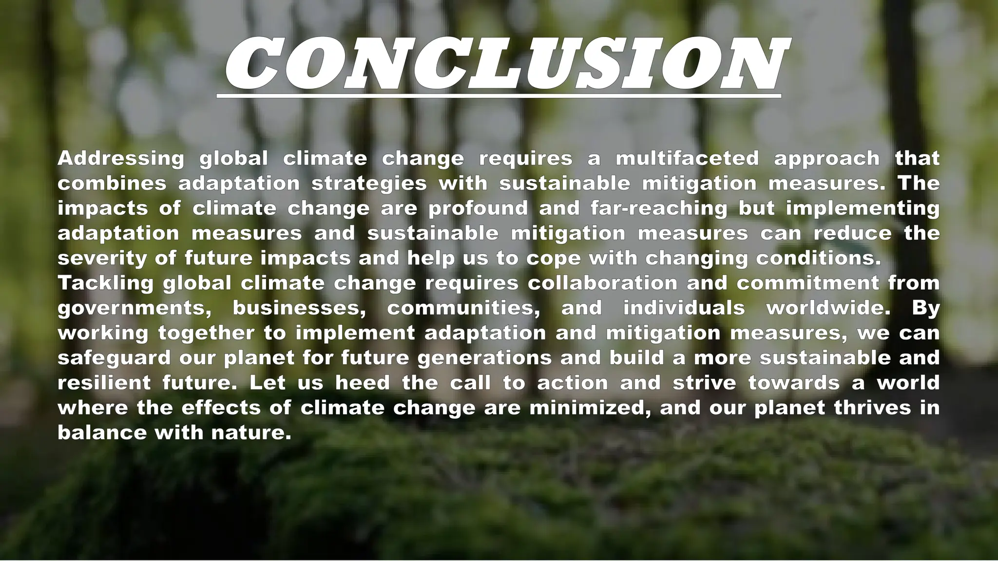 global climate change adaptation and sustainable mitigation measures | PPTX