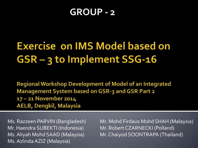 Development of Model of Integrated Management System (Group 2) | PPT