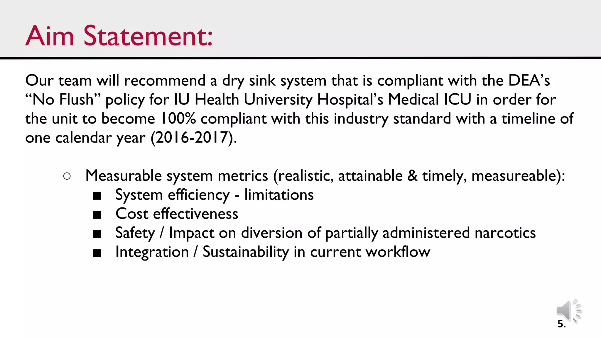 IU Health Process Improvement Medical ICU (Narcotic Waste Disposal ...