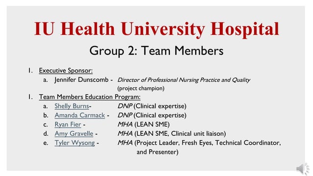 IU Health Process Improvement Medical ICU (Narcotic Waste Disposal ...