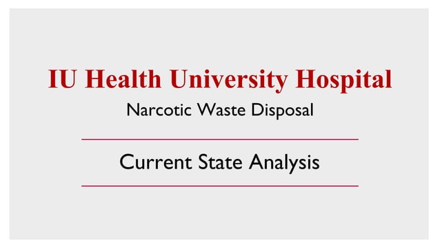 IU Health Process Improvement Medical ICU (Narcotic Waste Disposal ...