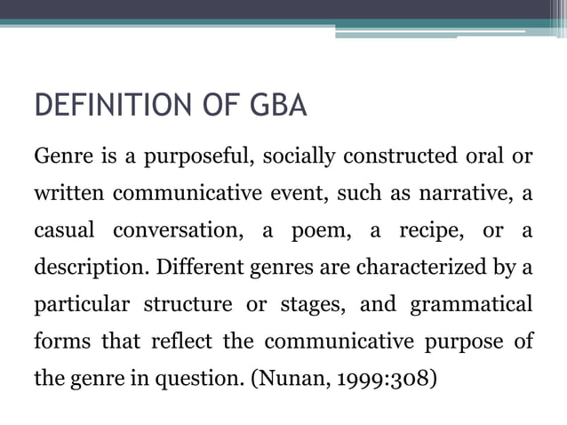 Genre Based Approach | PPTX