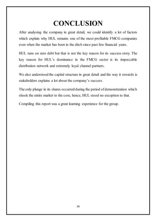 Hindustan Unilever Corporate Finance Analysis Report | DOCX