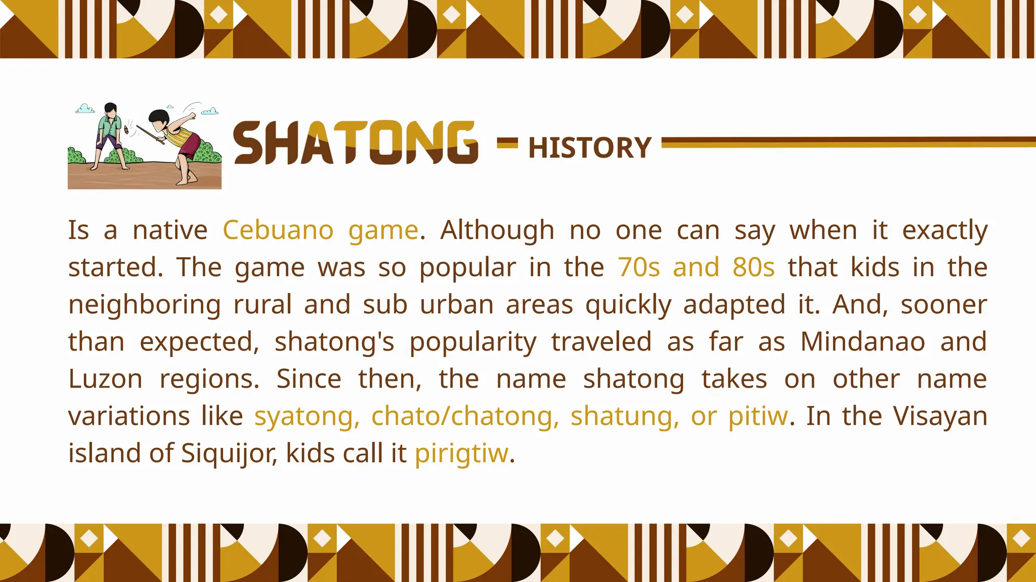 PHILIPPINE TRADITIONAL GAMES: Sungka, Kadang-kadang (Bao & Kawayan ...