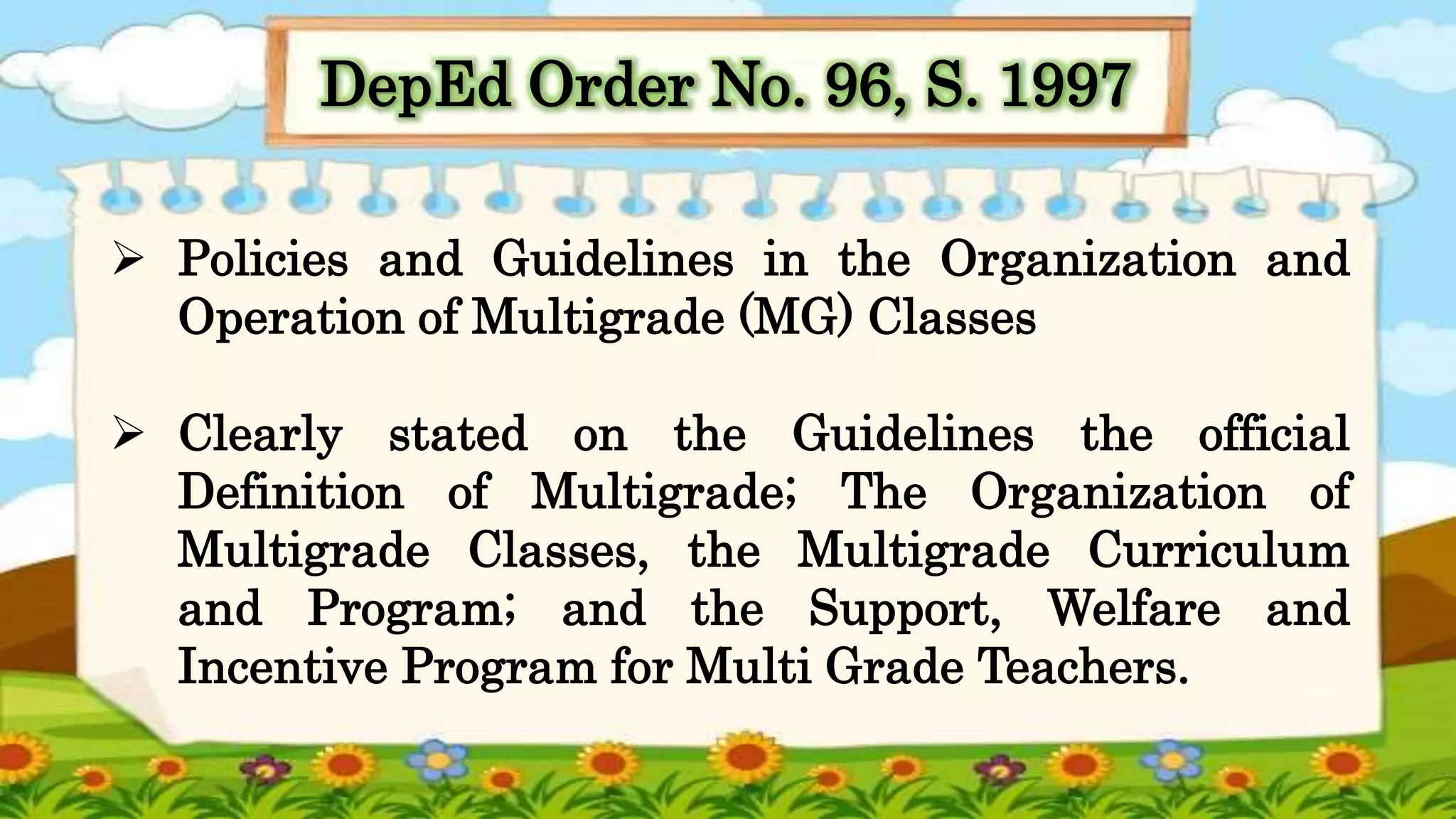 LEGAL BASIS AND FACTORS CONTRIBUTING TO THE ESTABLISHMENT OF MULTIGRADE ...