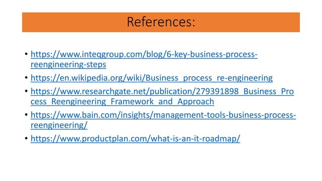 Business Process Reengineering | Case studies | PPTX