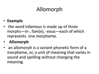 Introduction of Morphology | PPT