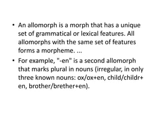 Introduction of Morphology | PPT