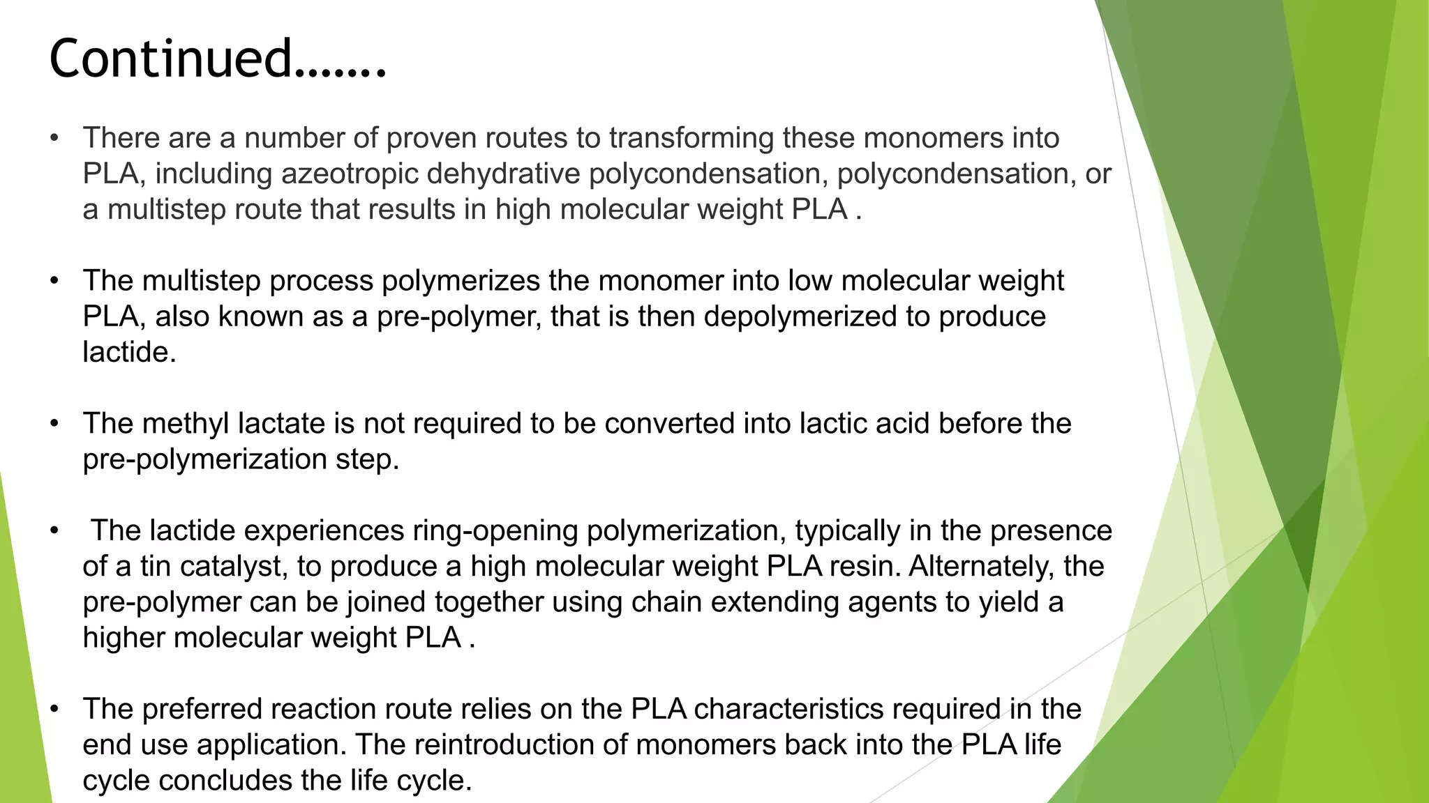 Life cycle Assesment and waste stratigies of PLA | PPTX