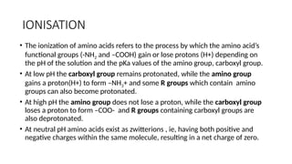 presentation on ionization of amino acids | PPT
