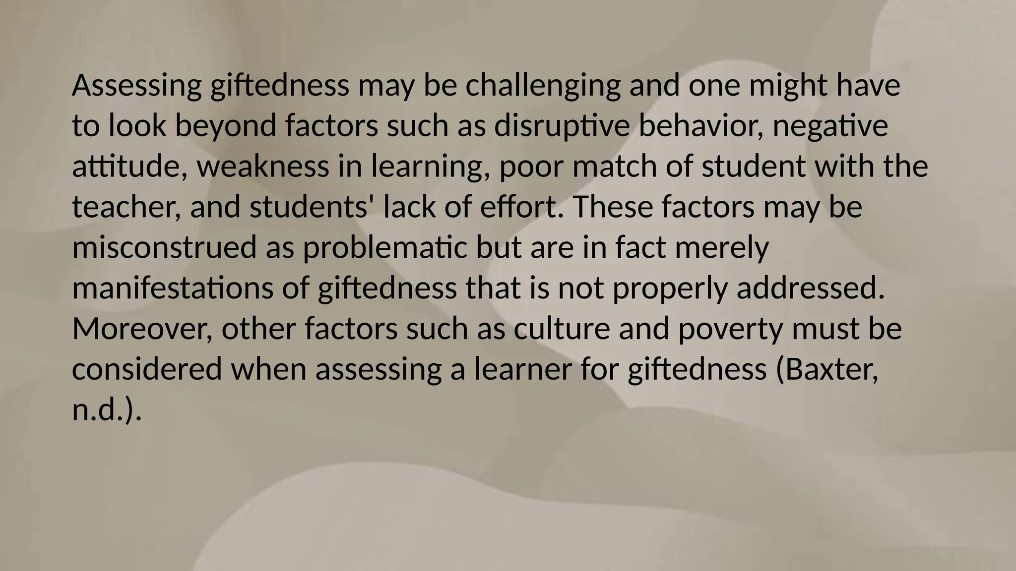 TYPES, CHARACTERISTICS, AND IDENTIFICATION OF GIFTED AND TALENTED ...