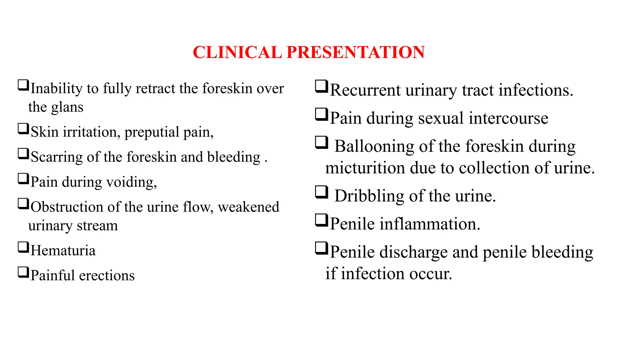 Presentation on Phimosis, Paraphimosis, Balanitis, Varicocele, and ...