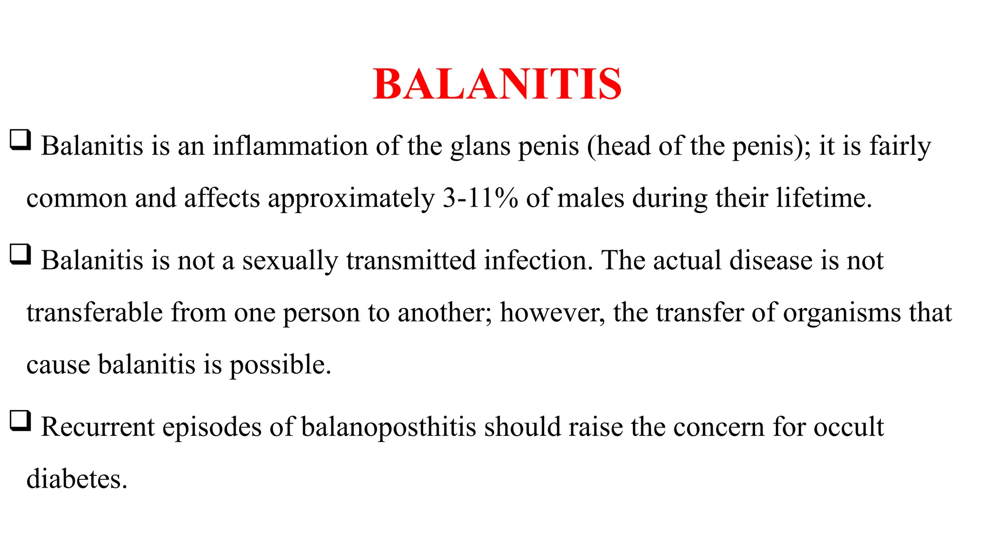 Presentation on Phimosis, Paraphimosis, Balanitis, Varicocele, and ...