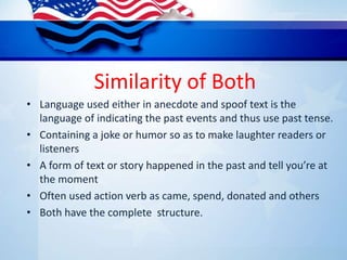 CONTOH SPOOF TEXT AND ANECDOTE TEXT WITH ANALYSIS | PPTX