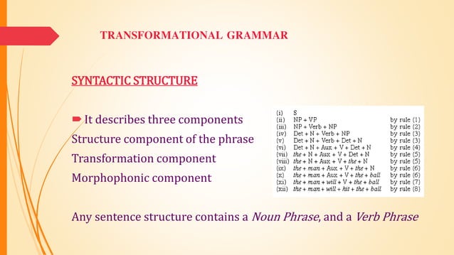 Transformational Grammar Pptx